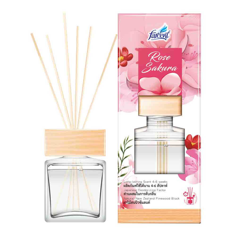 farcent Fragrance Sticks Classic Rose 80ml / ទឹកអប់ផ្សាយក្លិនផ្កាកុលាប 80ml