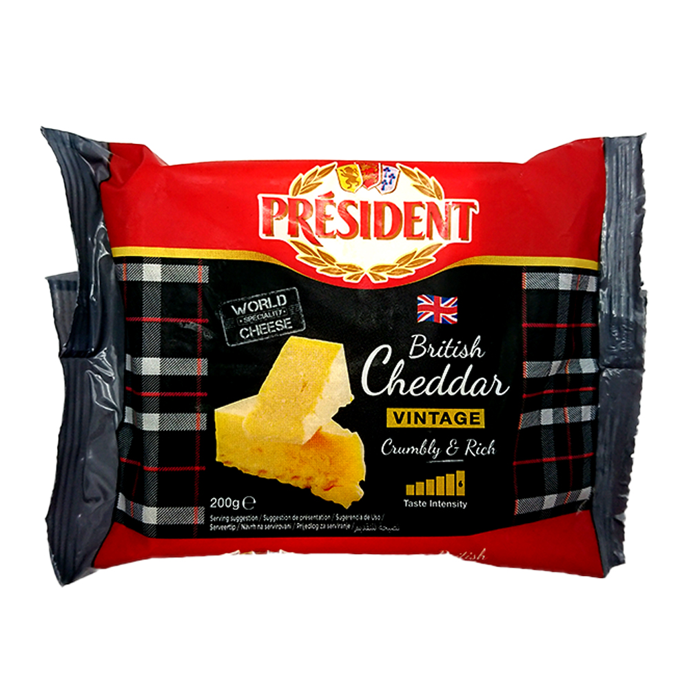 PRESIDENT BRITISHVINTAGE WHITE CHEDDAR 200G