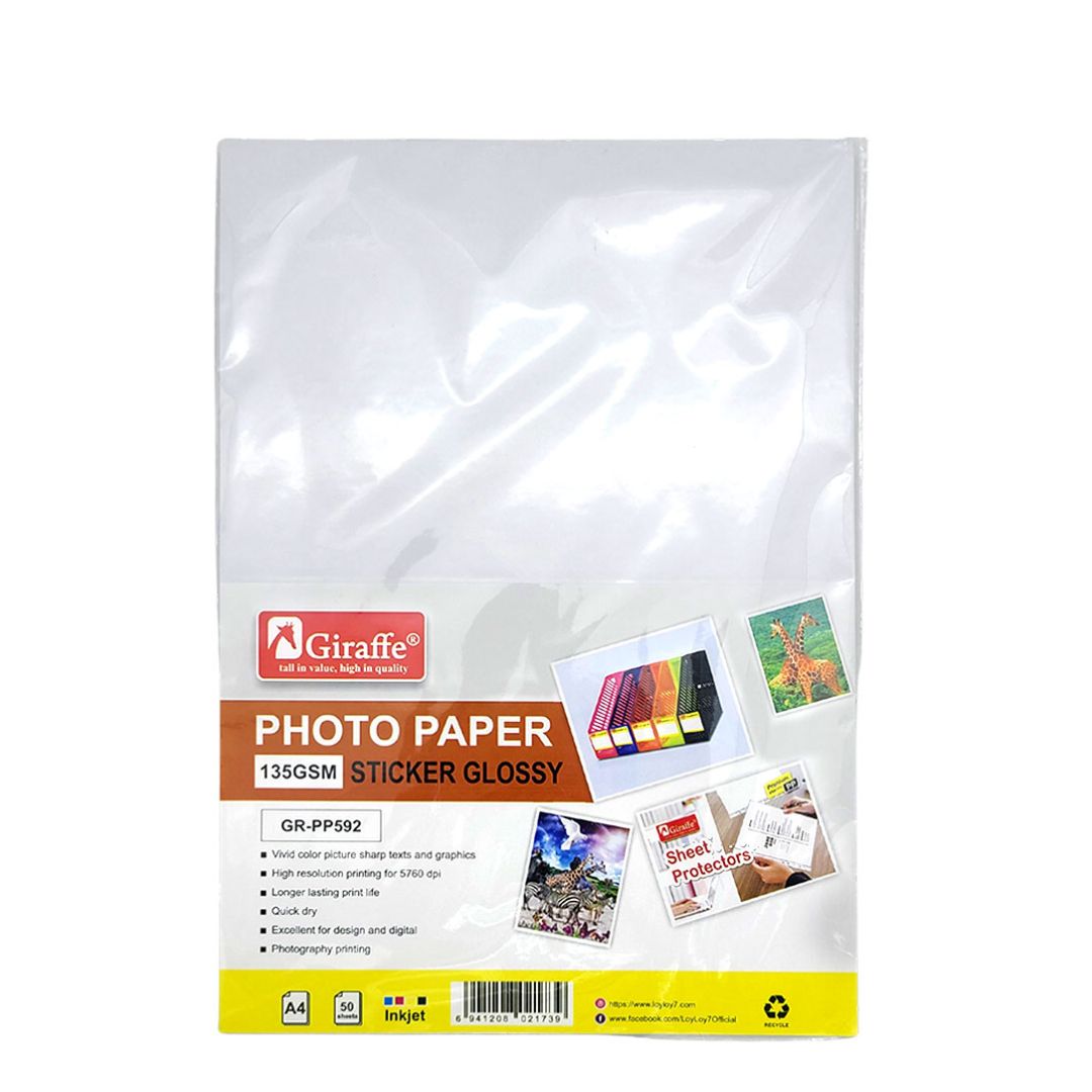 Giraffe Photo Paper 135g sticker glossy A4