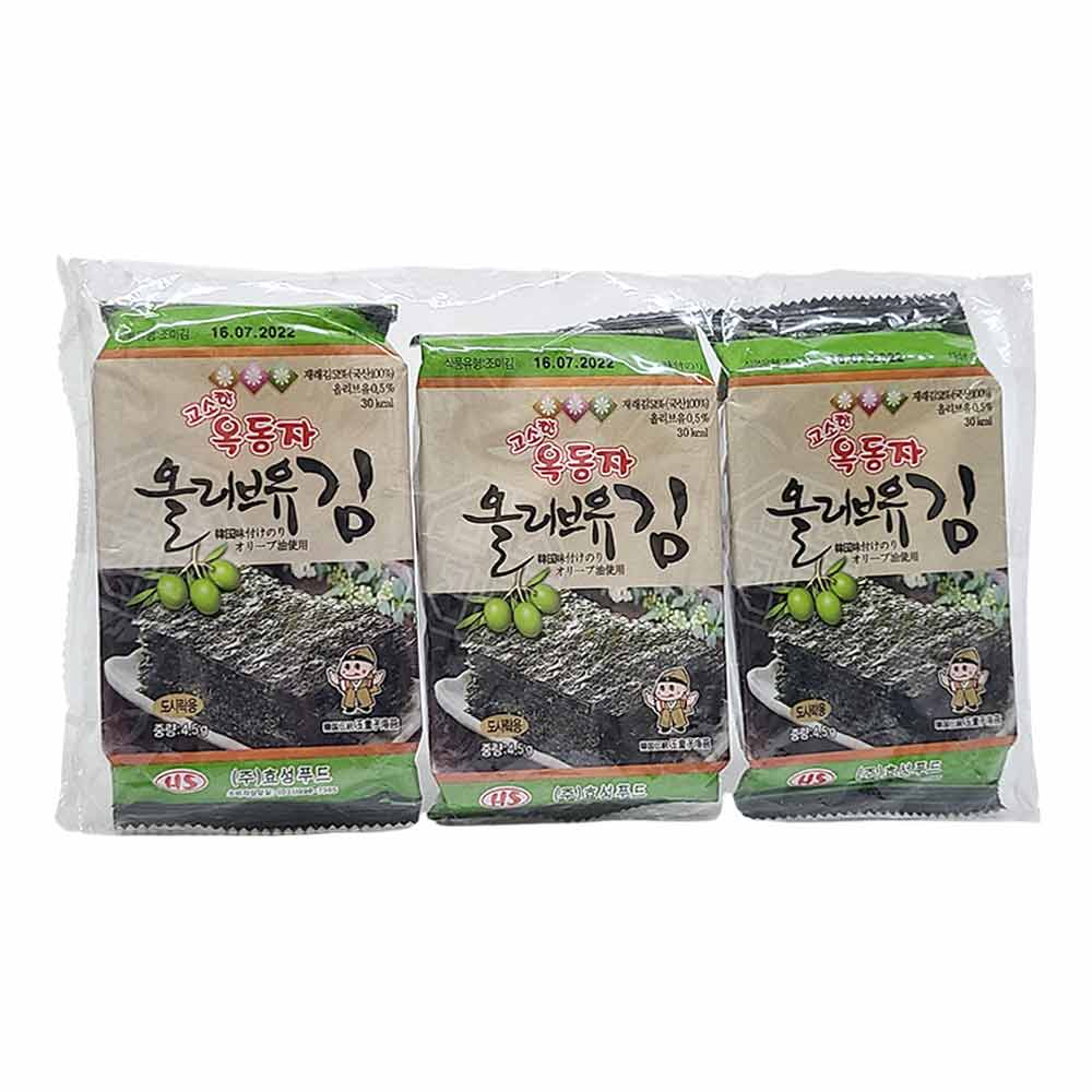 OCK DONG JA SEASONED SEAWEED OLIVE OIL 4.5GX3
