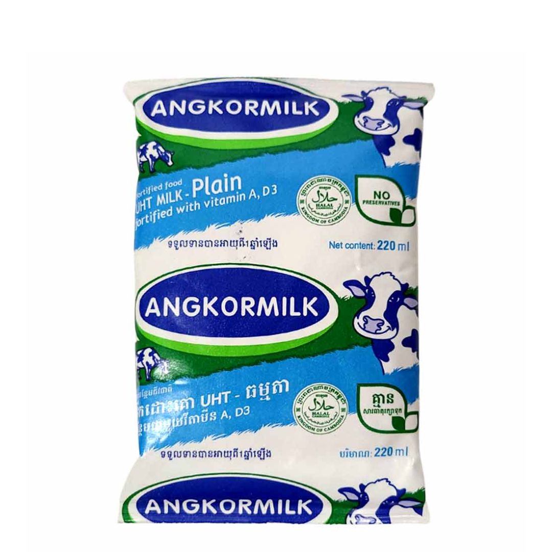 ANGKORMILK UNSWEET PLAIN កញ្ចប់ 220ML