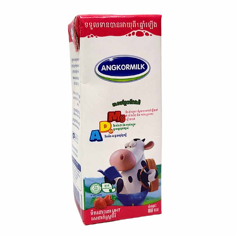 ANGKORMILK STRAWBERRY FLAVE 180ML