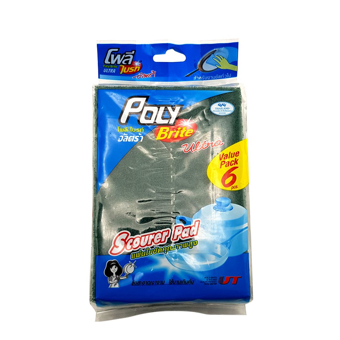 POLY BRITE SCOURER PAD 6PCS