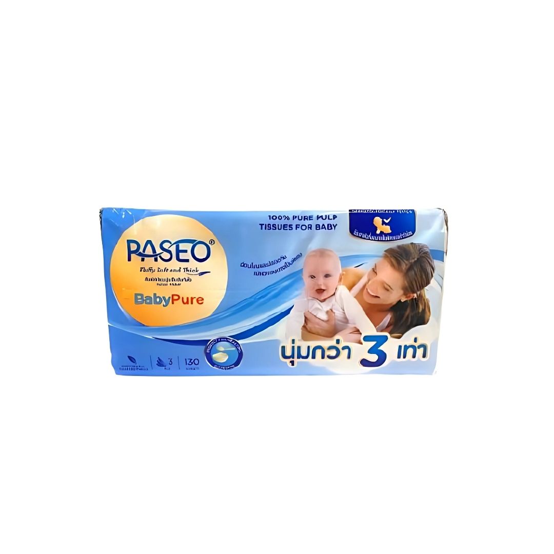 Paseo Baby Pure 3-Ply Tissue Soft Pack 130pcs