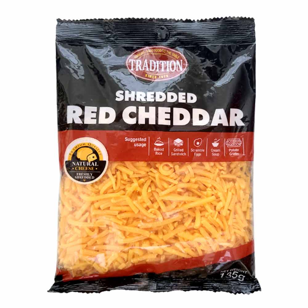 TRADITION SHREDDER RED CHEDDAR 135G TRADITION SHREDDER RED CHEDDAR 135G