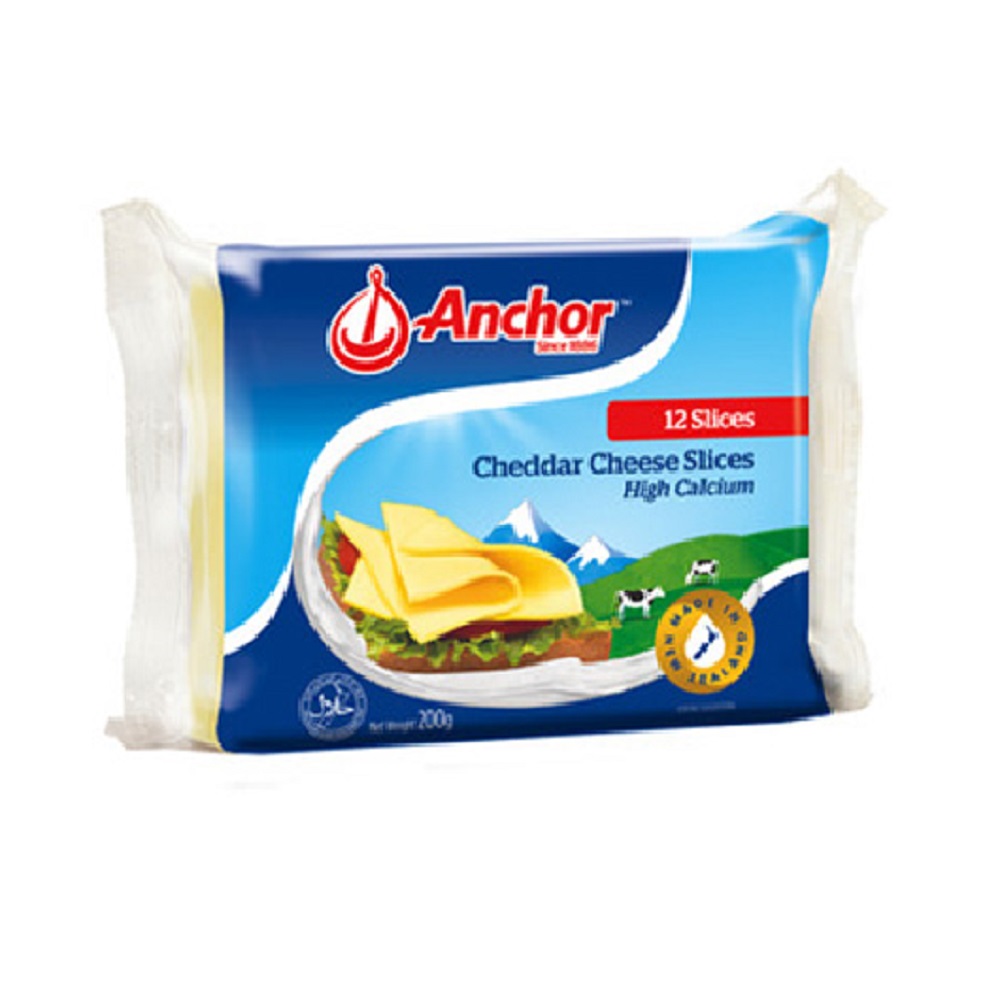 ANCHOR CHEDDAR CHEESE 12 SLICES
