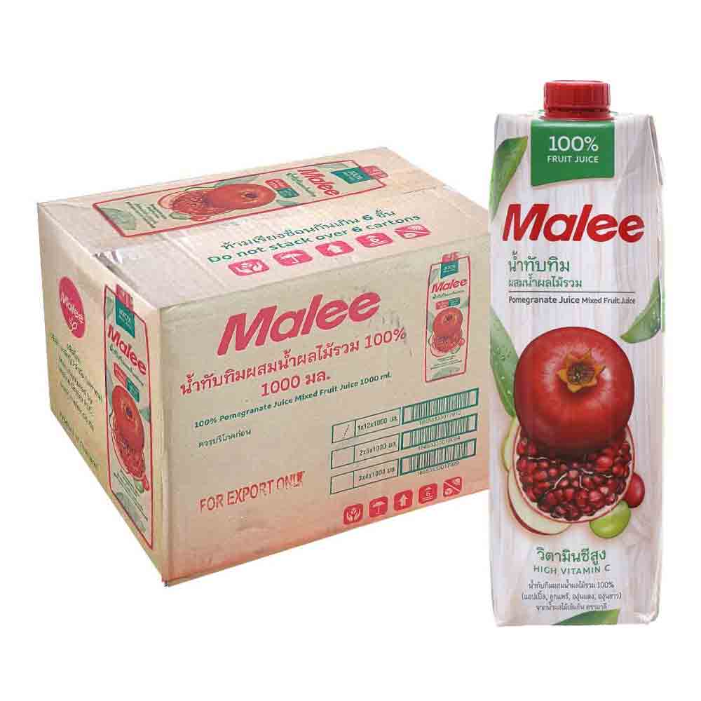 MALEE 100% POMEGRANATE JUICE MIXED FRUIT JUICE 12 x 1L