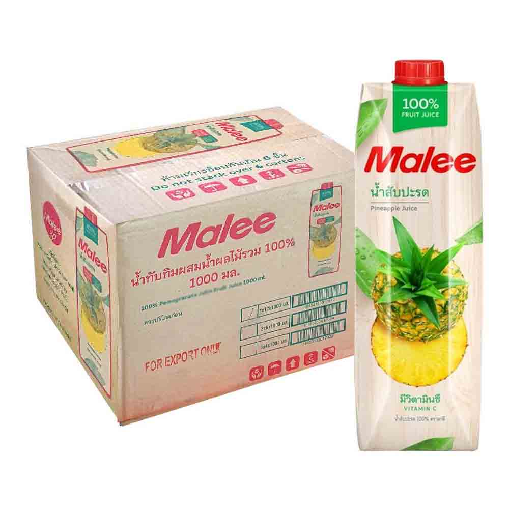 MALEE 100% PINEAPPLE JUICE 12 x 1L
